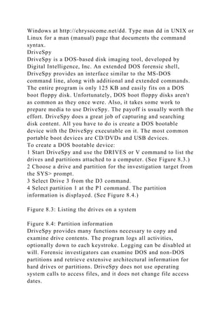 Chapter 8 Common Forensic ToolsOverviewIn this chapter, youl.docx