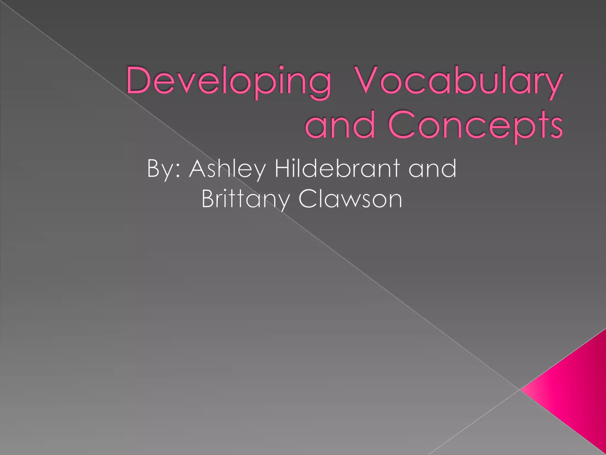 Developing Vocabulary and Concepts | PPTX