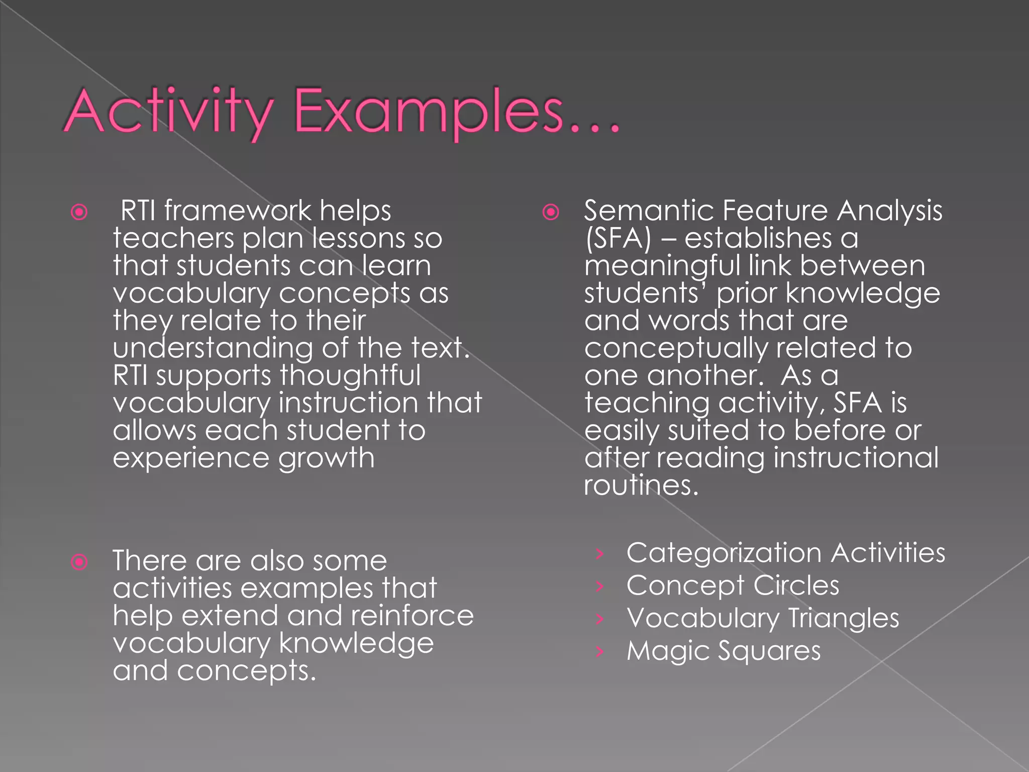 Developing Vocabulary and Concepts | PPTX