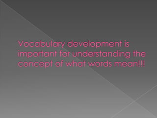 Developing Vocabulary and Concepts | PPTX