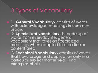 Developing Vocabulary and Concepts | PPTX