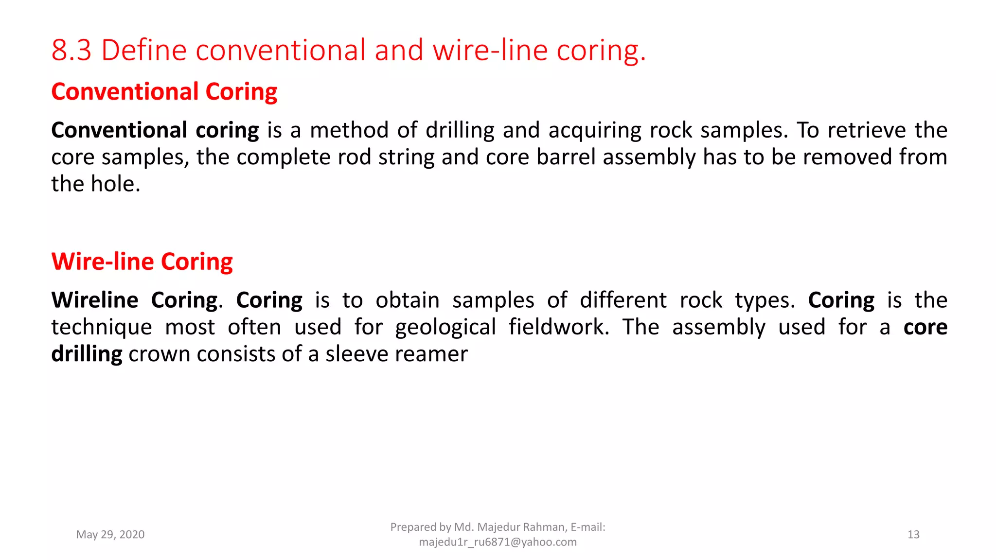 Coring | PPTX