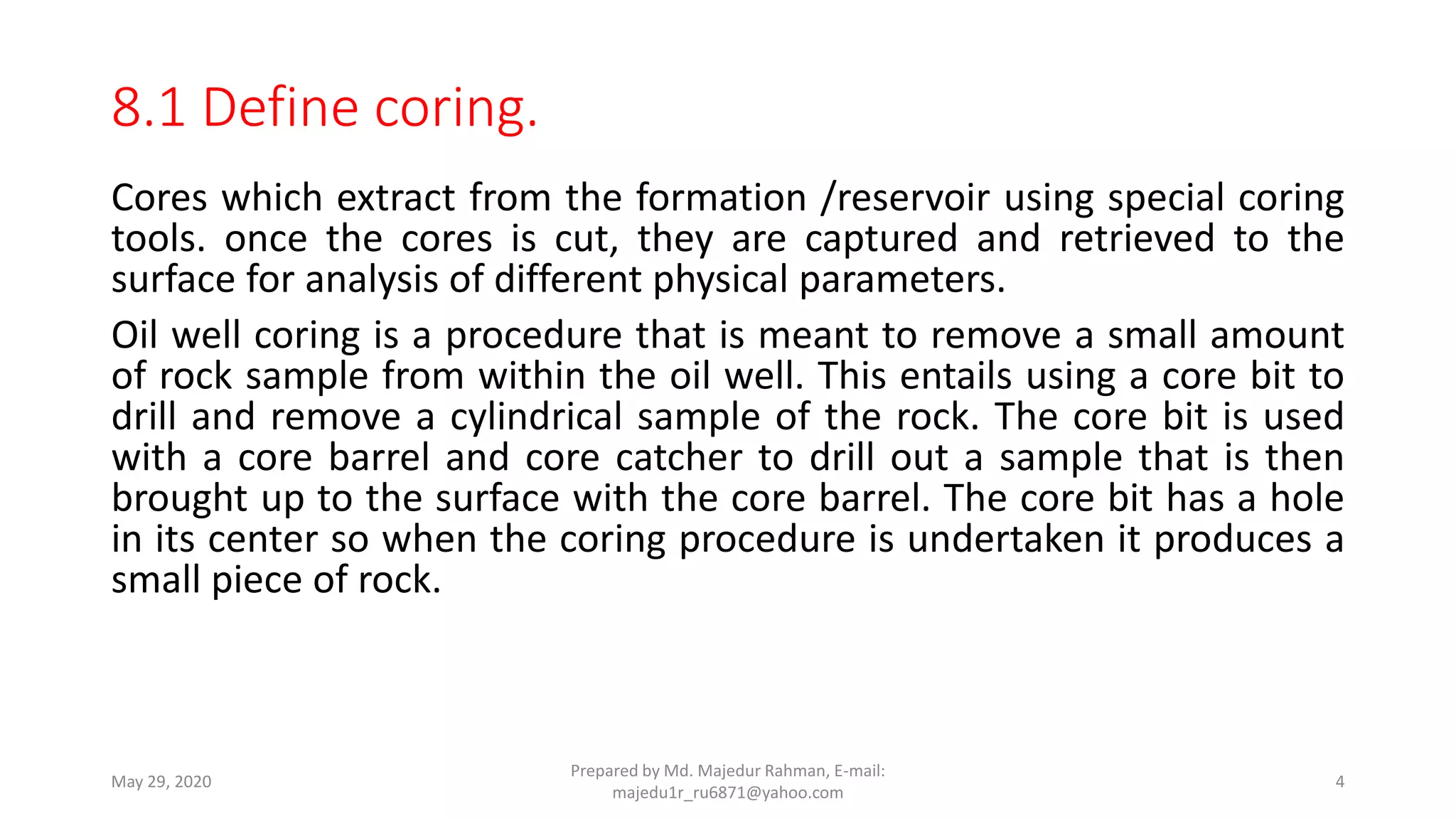 Coring | PPTX
