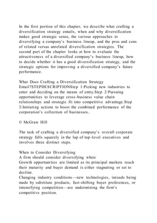 chapter 8 Corporate Strategy Diversification and the Multibusin | DOCX