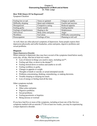 Depression at Work and Home | PDF