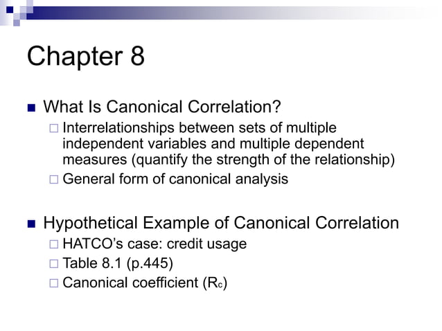 Canonical Correlation Analysis | PPT