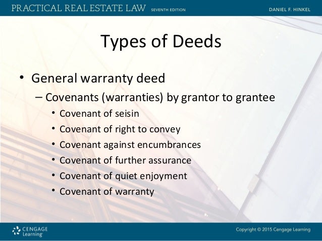 Chapter 8 Requirements for Deeds and Various Types of Real Property D…