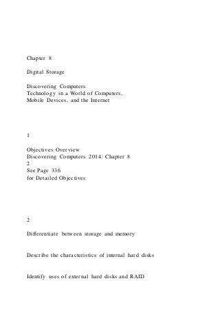 Chapter 8Digital StorageDiscovering ComputersTechnol | PDF