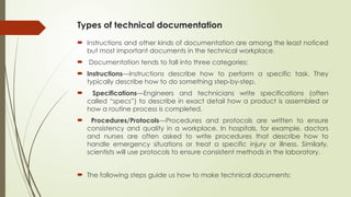 chapter 8 documentation, including instructions, specifications ...