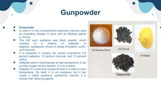 Chapter8 gunpowder and other explosives | PPTX