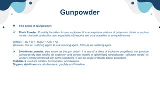 Chapter8 gunpowder and other explosives | PPTX