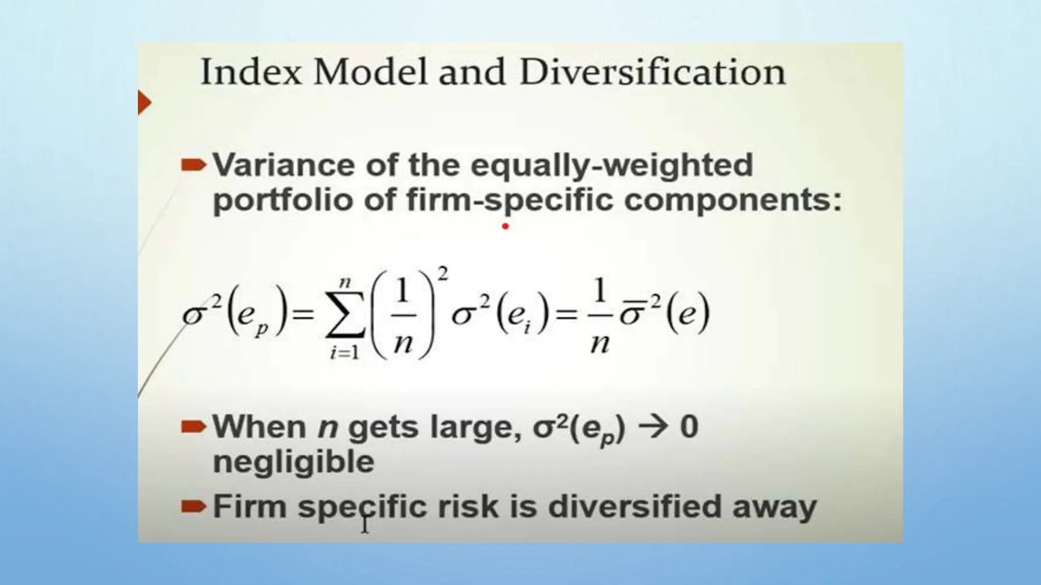 Chapter 8 Index Model, Index Model, Index Model | PPTX