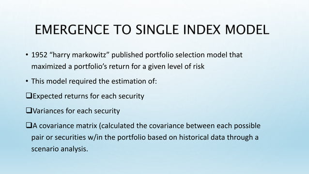 Chapter 8 Index Model, Index Model, Index Model | PPT