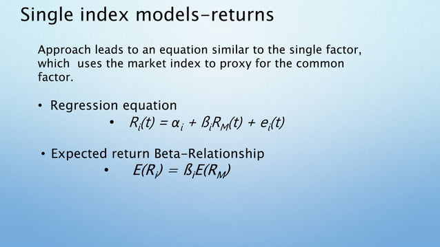 Chapter 8 Index Model, Index Model, Index Model | PPT