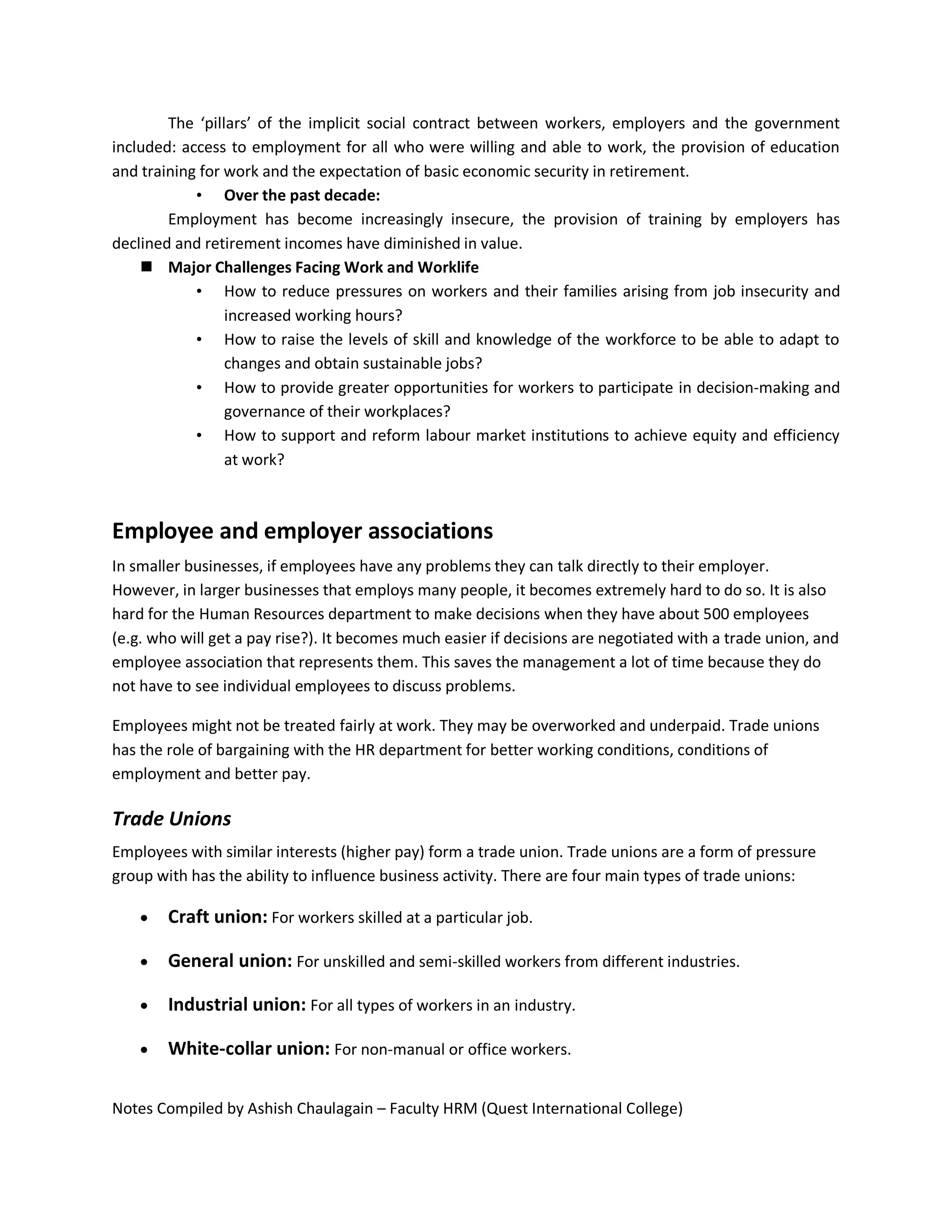 Chapter 8 industrial relations notes | PDF