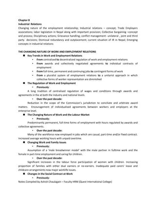 Chapter 8 industrial relations notes | PDF