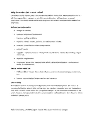 Chapter 8 Industrial Relations Notes Pdf