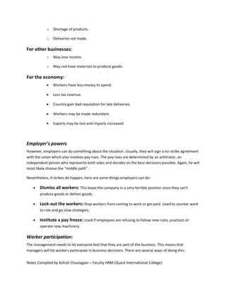 Chapter 8 industrial relations notes | PDF