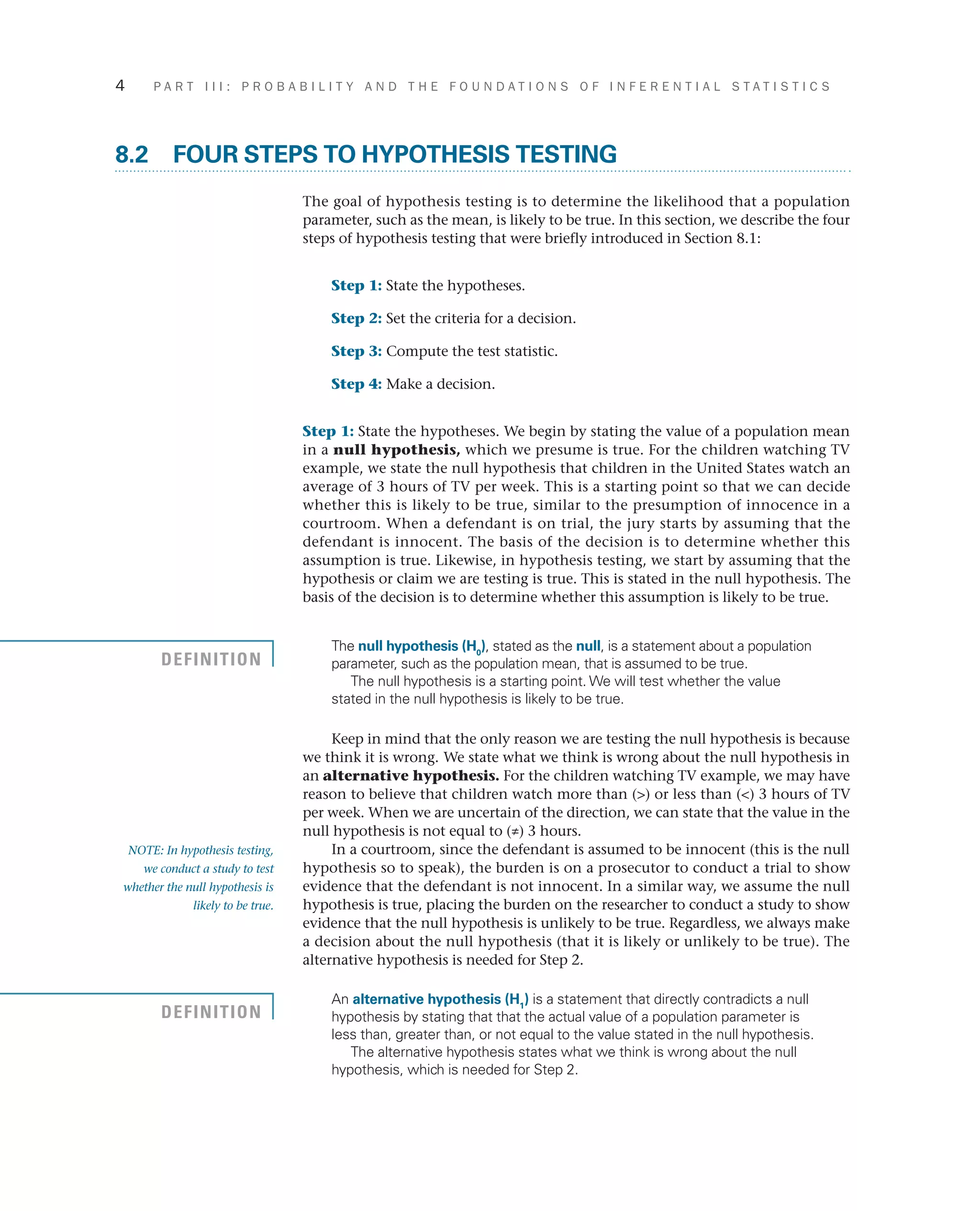 Chapter8 introduction to hypothesis testing | PDF