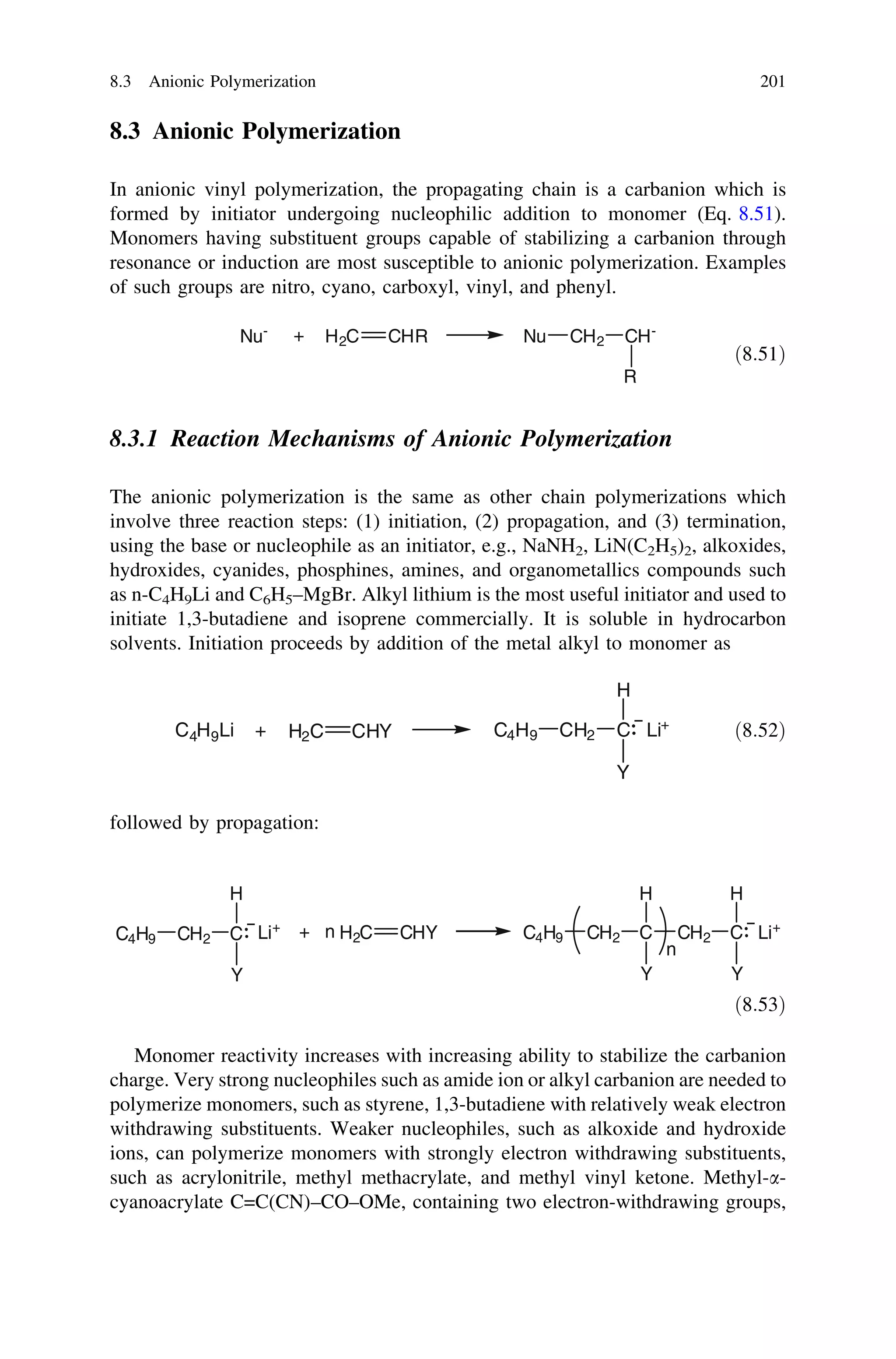 Chapter 8 ionic chain polymerization | PDF