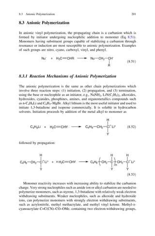 Chapter 8 ionic chain polymerization | PDF | Chemistry | Science