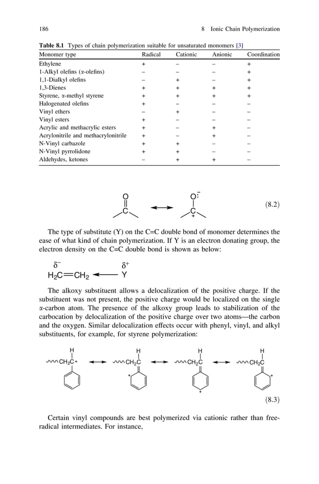 Chapter 8 ionic chain polymerization | PDF | Chemistry | Science