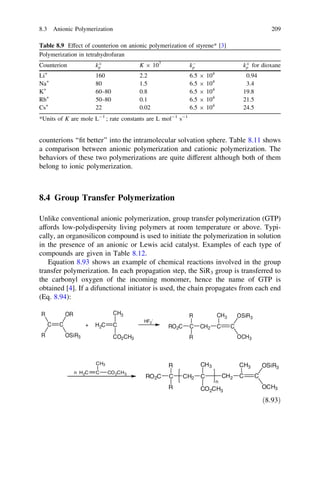 Chapter 8 ionic chain polymerization | PDF | Chemistry | Science