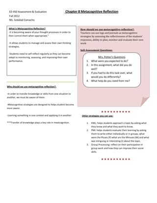 Chapter 8, keypoint handout | PDF