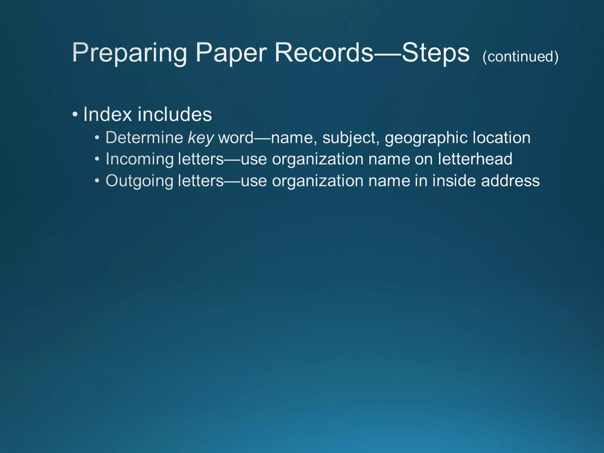 Chapter 8: Records Managment | PPT