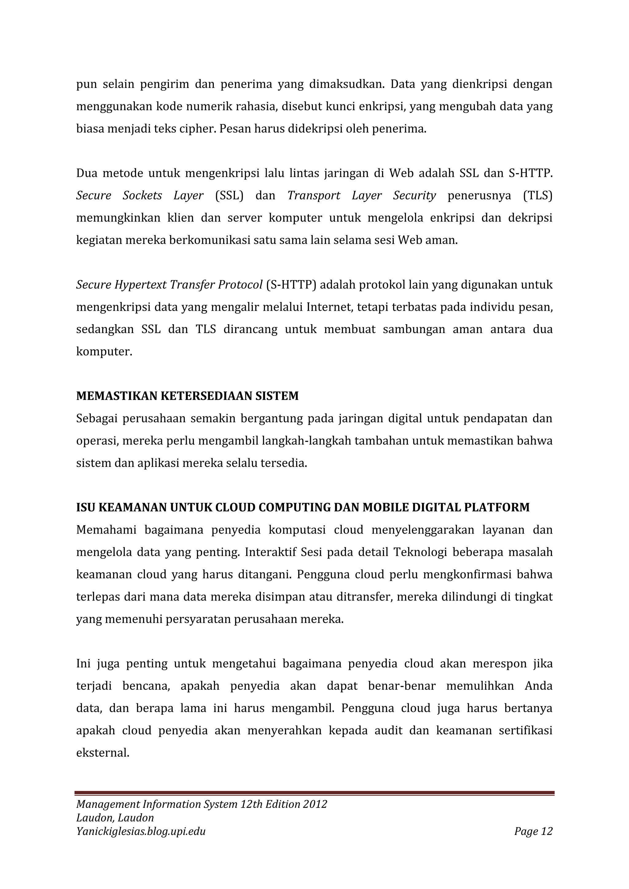 Chapter 8 management information system 12th edition 2012 laudon | PDF