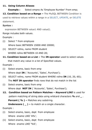Chapter8 my sql revision tour | PDF