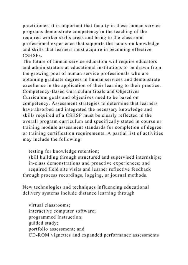 Chapter 8 NATIONAL COMMUNITY SUPPORT SKILL STANDARDS PROJECT IMPL.docx