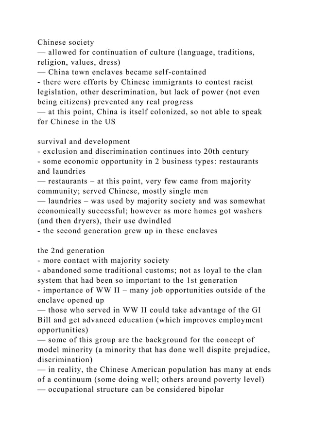 chapter 8 notes – Asian Americans model minoritieschapter b.docx ...