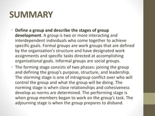 Chapter 8 : Understanding groups and managing work teams | PPTX