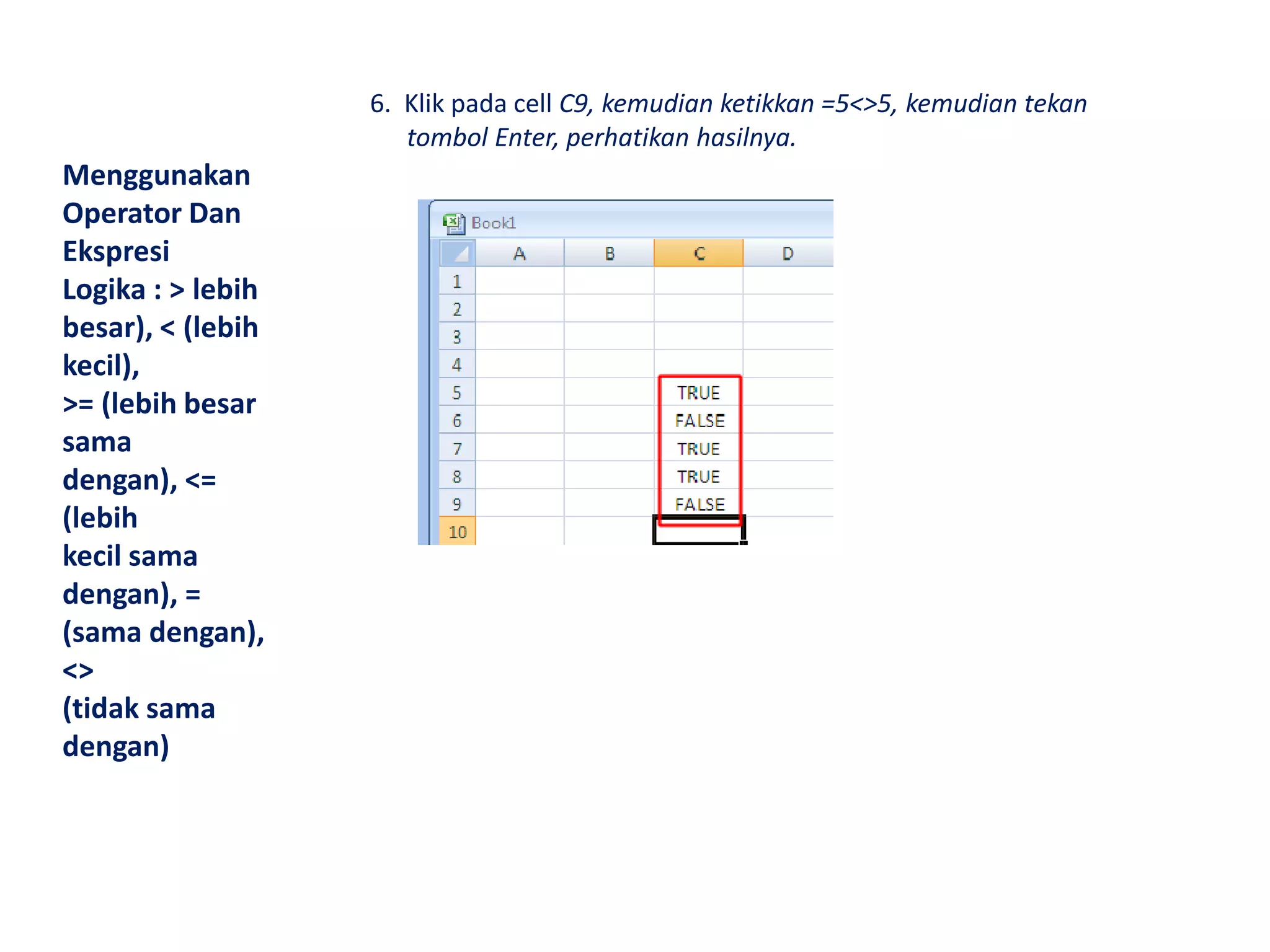 Chapter 8 - Operator Logika | PPT