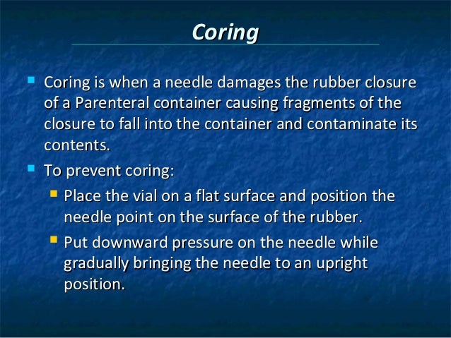 Chapter 8 parenterals