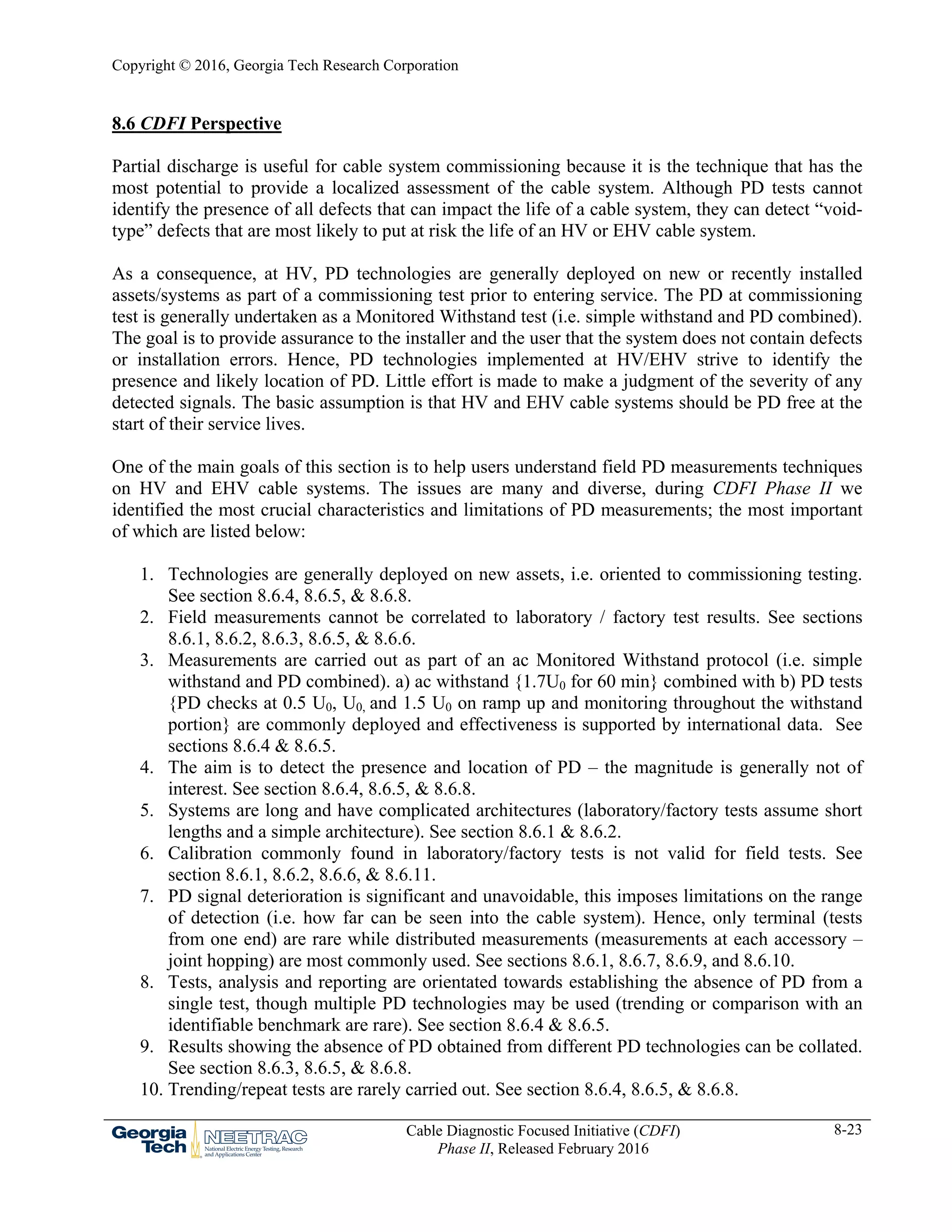 NEETRAC (Chapter 8: Partial Discharge for HV and EHV Cable Systems) | PDF | Technology & Computing