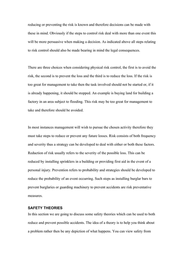 Chapter 8 physical risk control | PDF