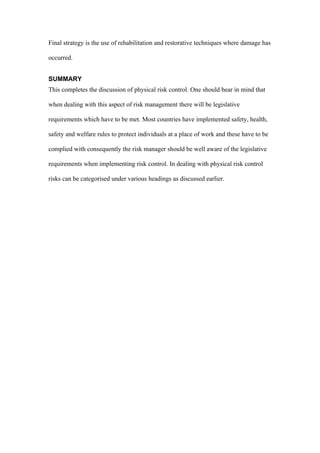 Chapter 8 physical risk control | PDF