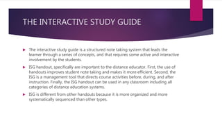 Handouts, Study Guides, and Visuals | PPTX