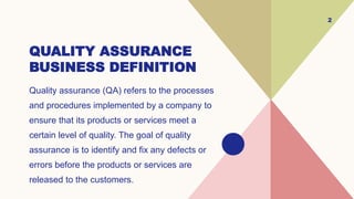 Operation management - Quality assurance in operation | PPTX