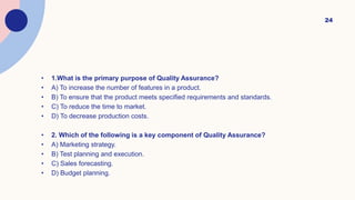 Operation management - Quality assurance in operation | PPTX