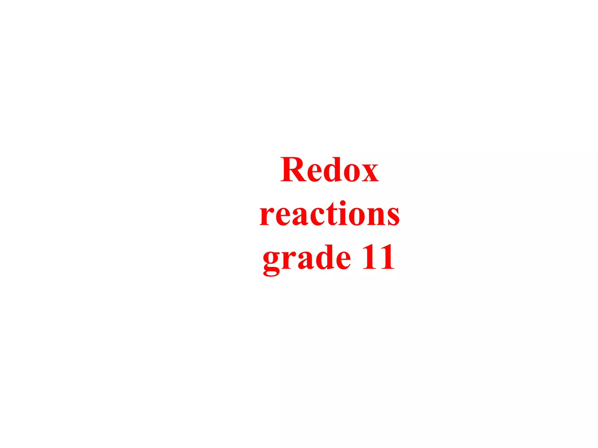 Chapter 8 redox reactions ppt for class 11 CBSE | PPT