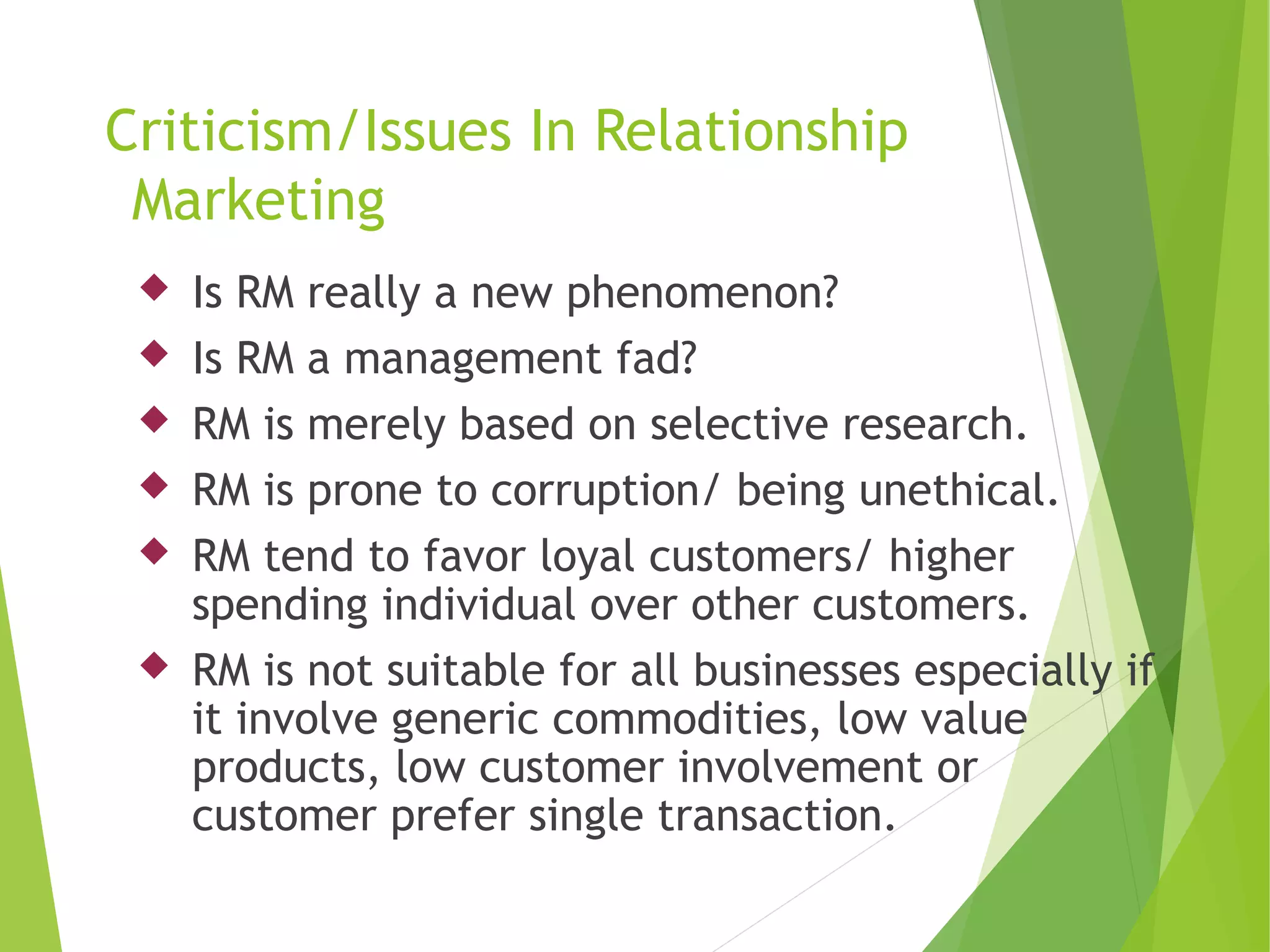 Chapter 8 Relationship marketing issues & future trends | PPT