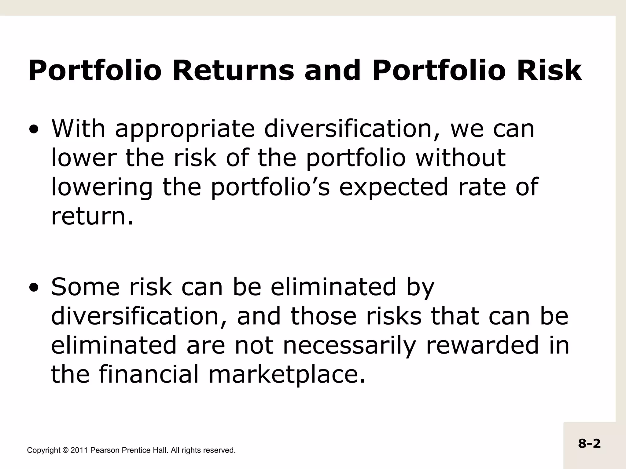 Chapter 8 risk and return | PPT