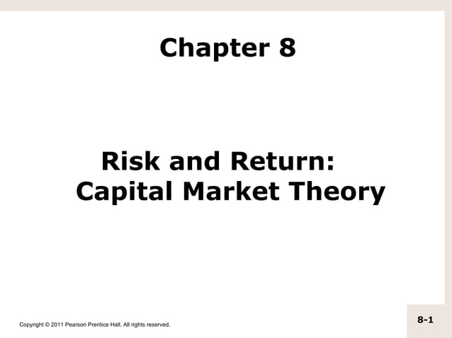 Chapter 8 risk and return | PPT