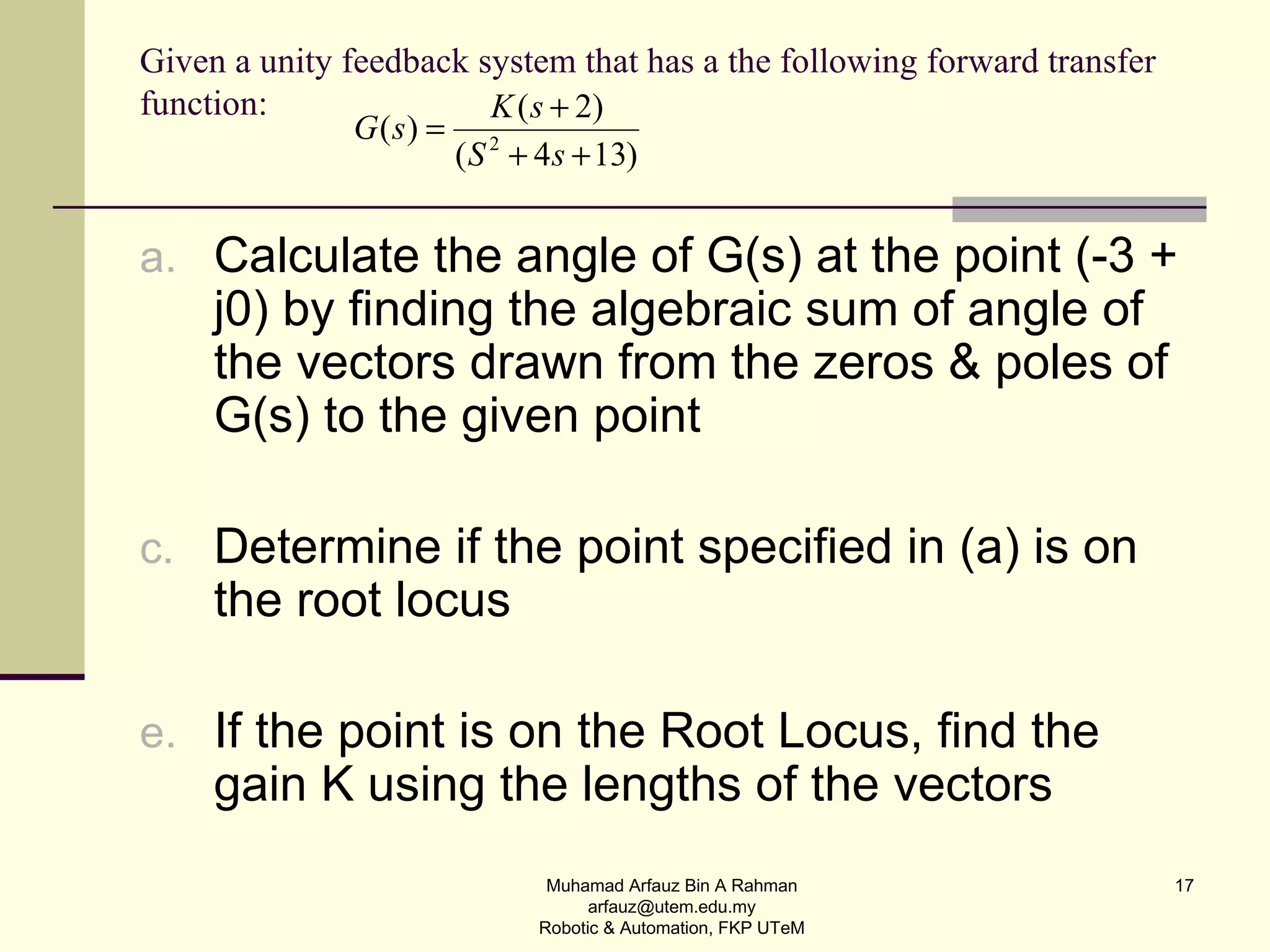 Chapter 8 Root Locus Techniques | PPT