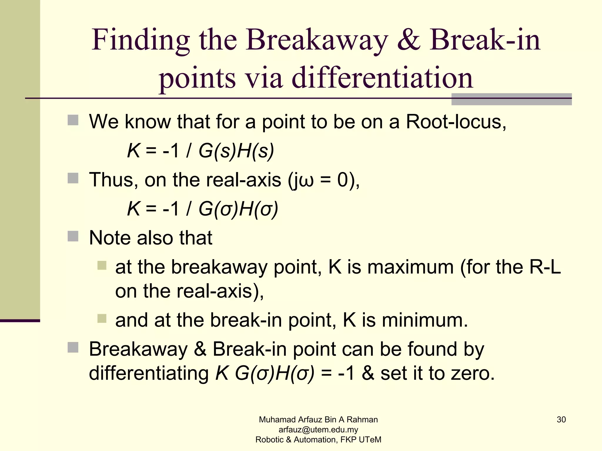 Chapter 8 Root Locus Techniques | PPT