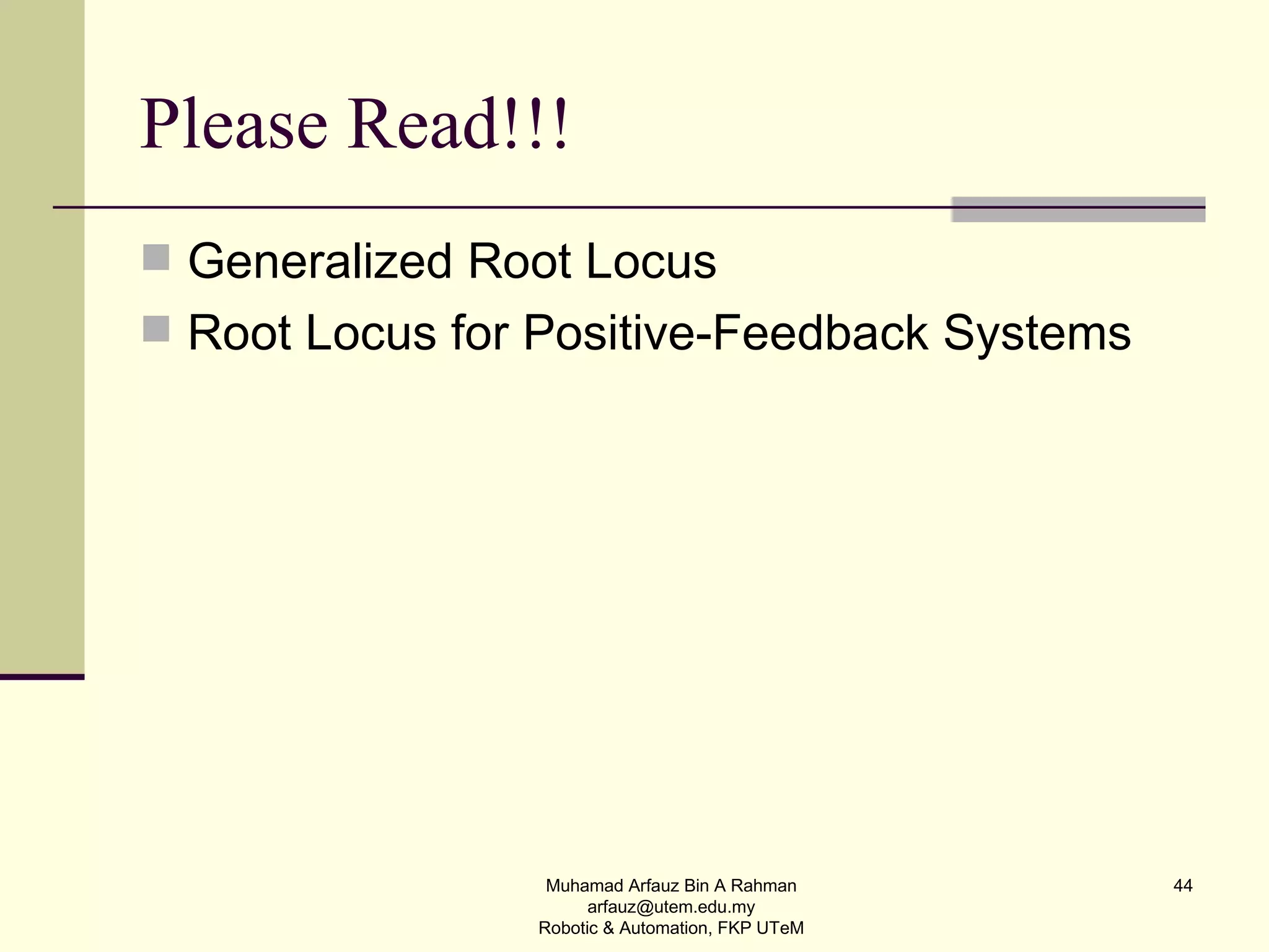 Chapter 8 Root Locus Techniques | PPT