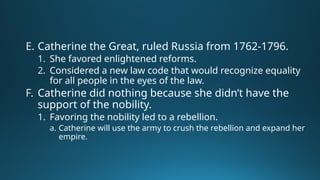 Chapter 8 Section 3 PowerPoint - Enlightened Absolutism and the Balance ...